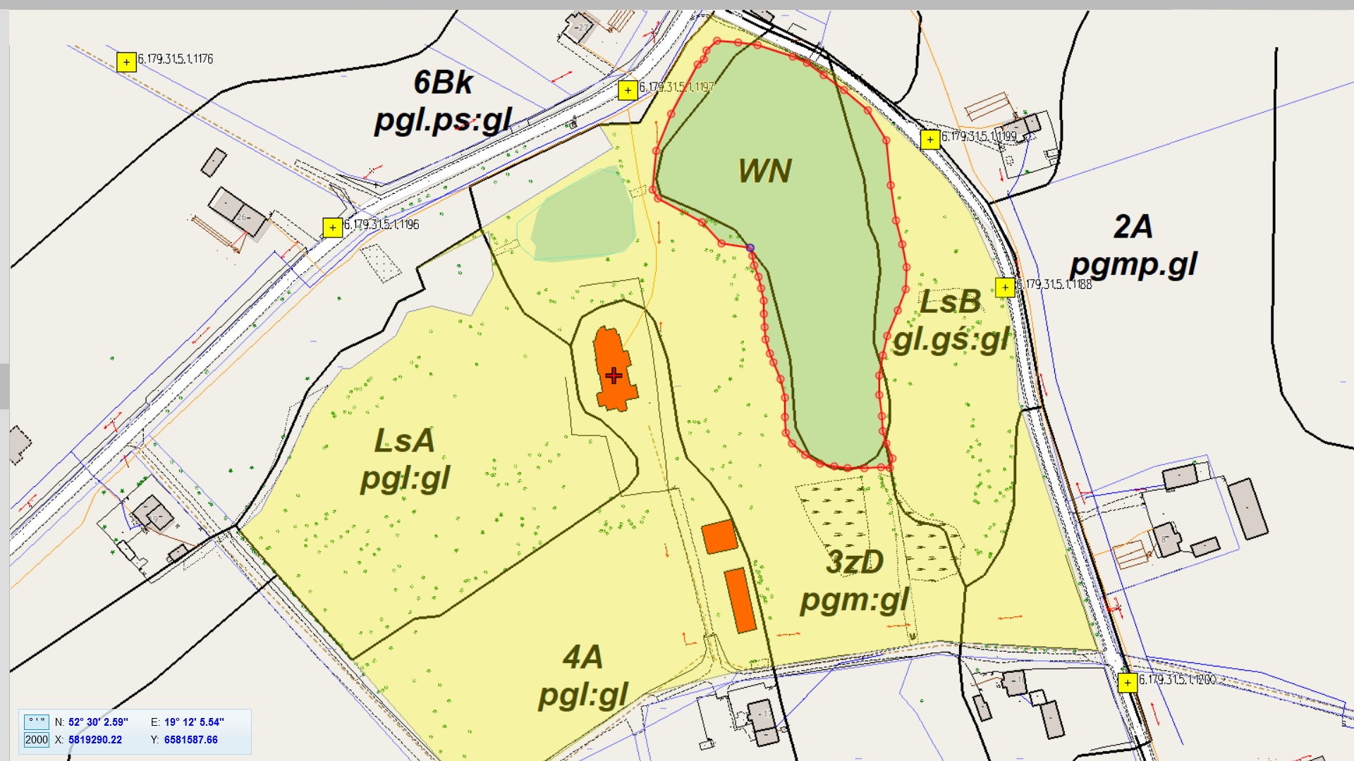 Schloss und Park in Więsławice Parcele, Kujawien-Pommern